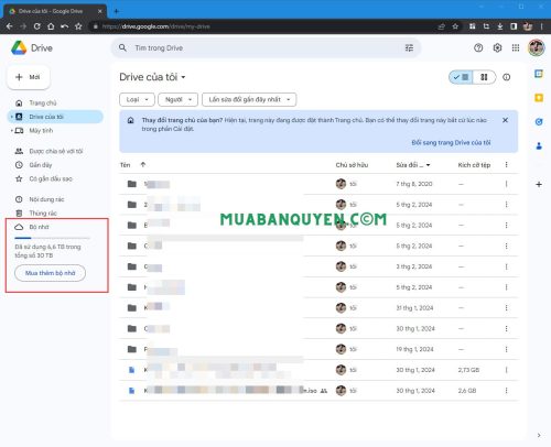 Mua Google Drive (One) 100GB, 200GB, 2TB, 5TB 1 năm