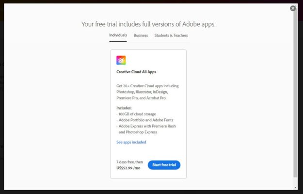 Tài khoản Adobe Full App 1 năm - Creative Cloud All Apps